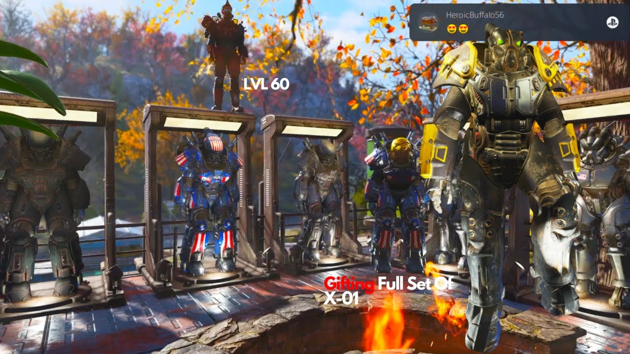 Gifting Full Set Of X-01 Power Armor Fallout 76 New Players Giveaway ...