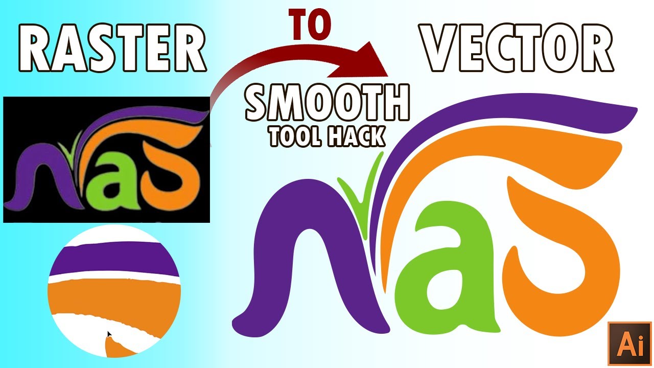 Raster to Vector in Illustrator | Smooth Tool Secret Hack for Clean ...