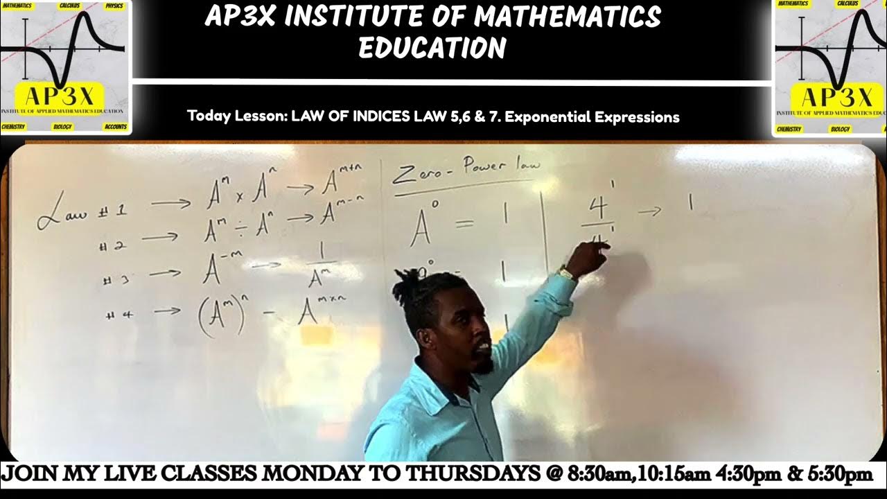 LIVE 2.2 TUESDAY MORNING CSEC/CXC MATH CLASS 10:15am|Laws of Indices 5 ...