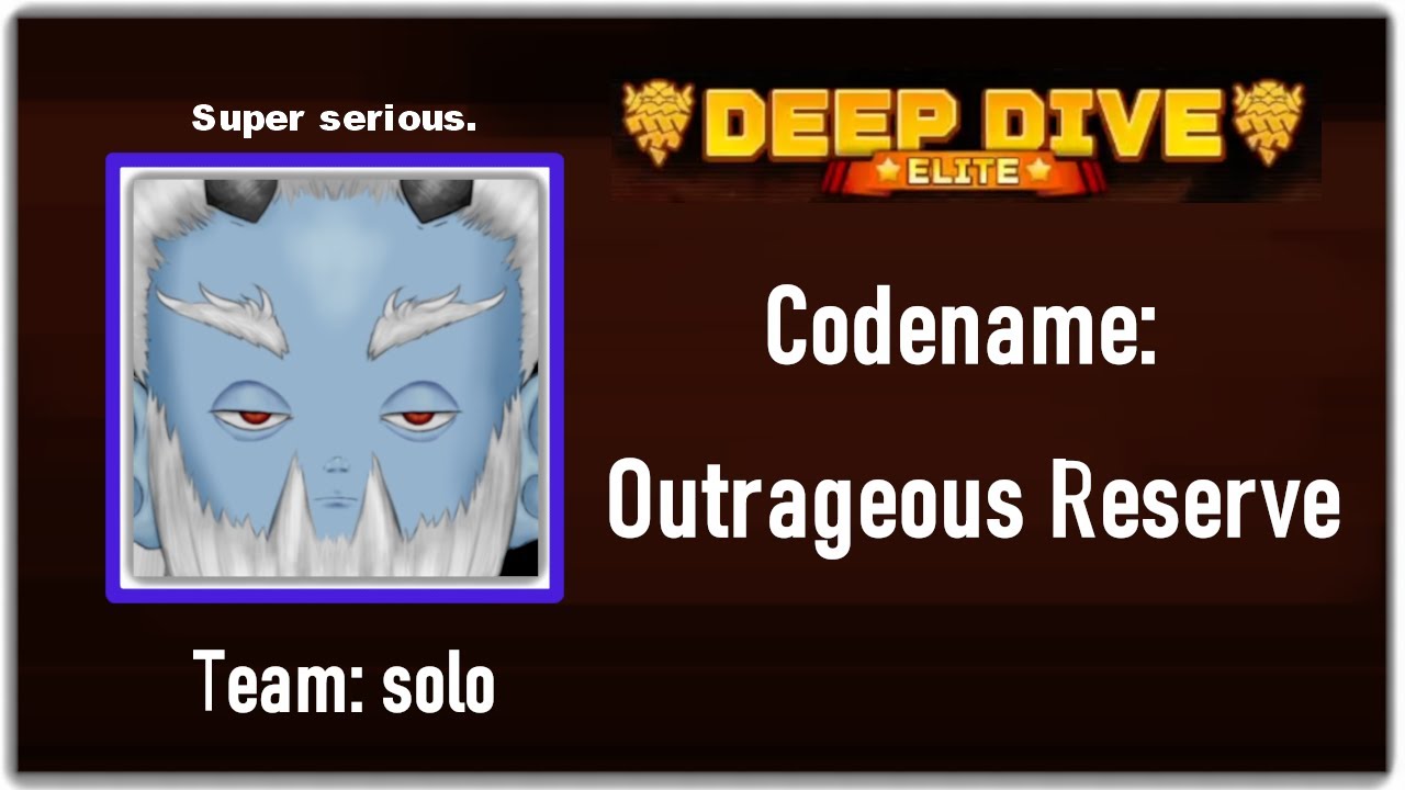 DRG Elite Deep Dive Solo - Codename: Outrageous Reserve - YouTube