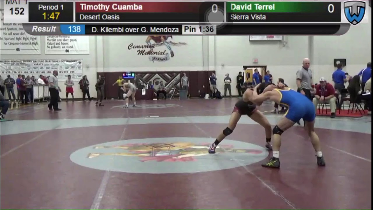 David Terrel Jr vs Timothy Cuamba 152 lbs regionals - YouTube