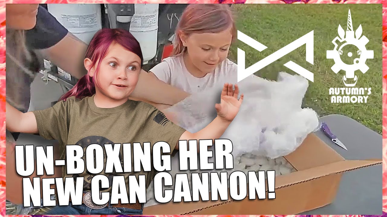 Unboxing video with Autumn's Armory! Custom pink Can Cannon! - YouTube