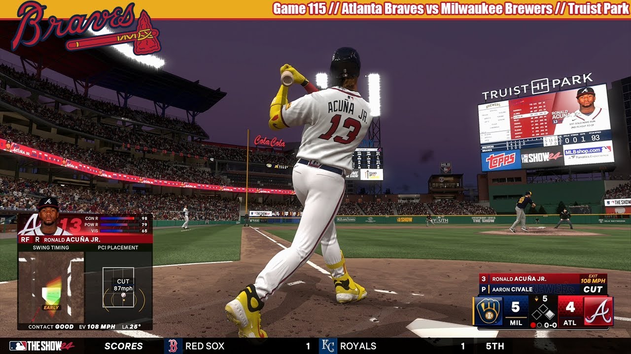MLB The Show 24 | Atlanta Braves vs Milwaukee Brewers | Game 115 - YouTube