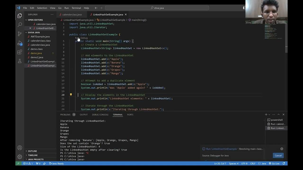 Linked hashset in java - YouTube