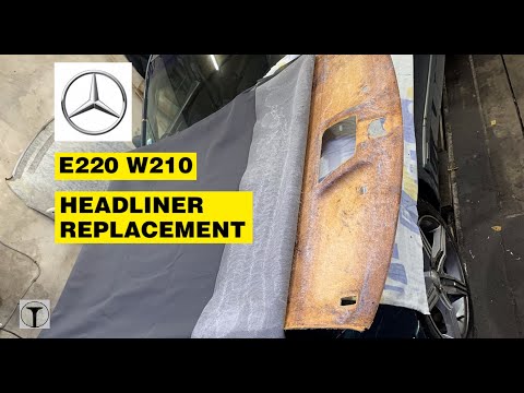 Замена обивки потолка на Mercedes-Benz E220d W210