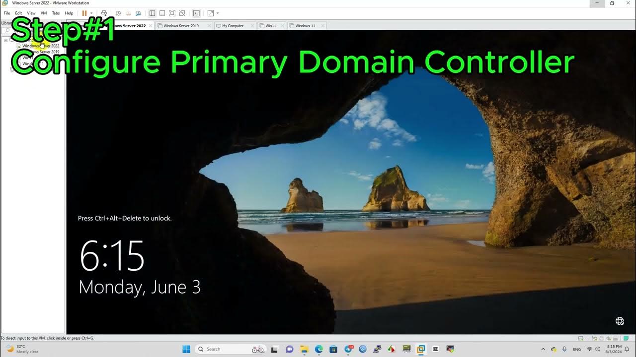 Configure Primary Active Directory Domain Controller on Windows server 2022 Part1 - YouTube