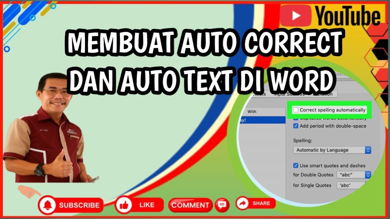 Cara Membuat Auto correct dan auto text di word - YouTube