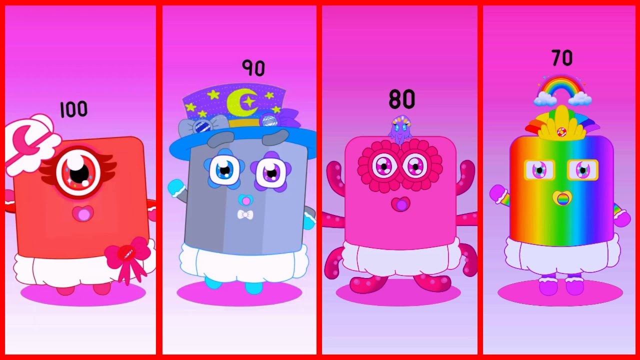 Sprunki Numberblocks Evolution Show! Original to Baby to Adult 100, 90 ...