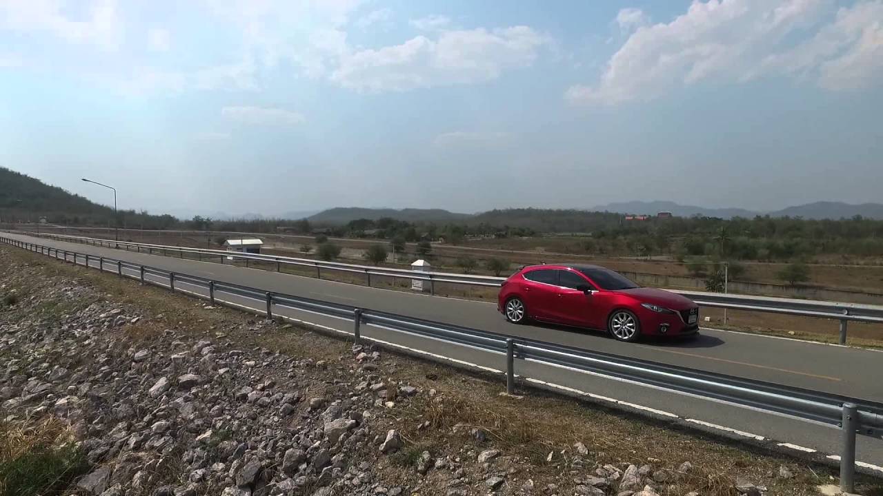 Mazda 3 , red , aerial shoot - YouTube