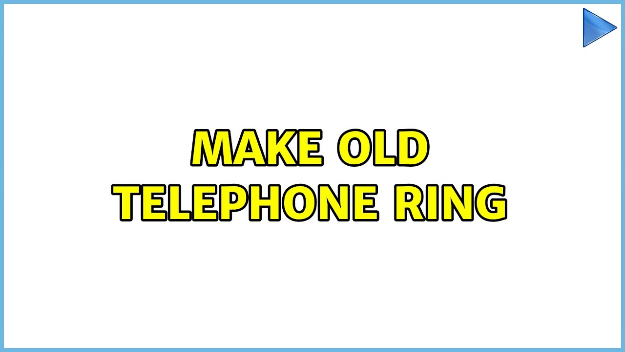Make old telephone ring - YouTube