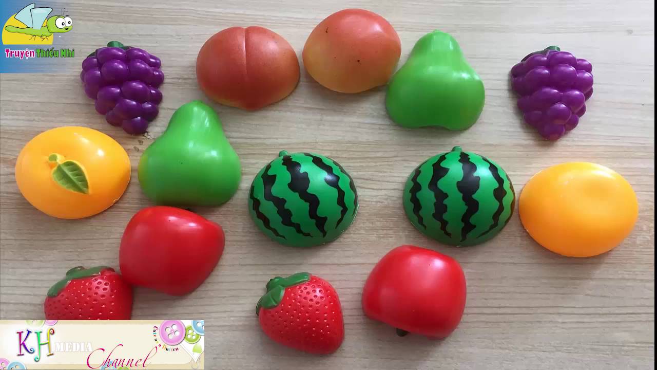 Learn colors learn names of fruits and vegetables make toy salad velcro ...