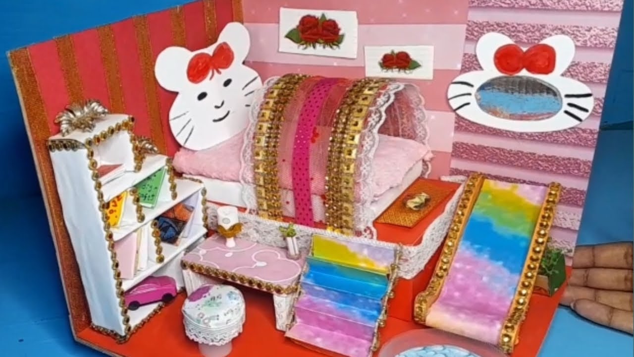Diy hello kitty cardboard mini house #miniature #hellokitty #cardboard ...