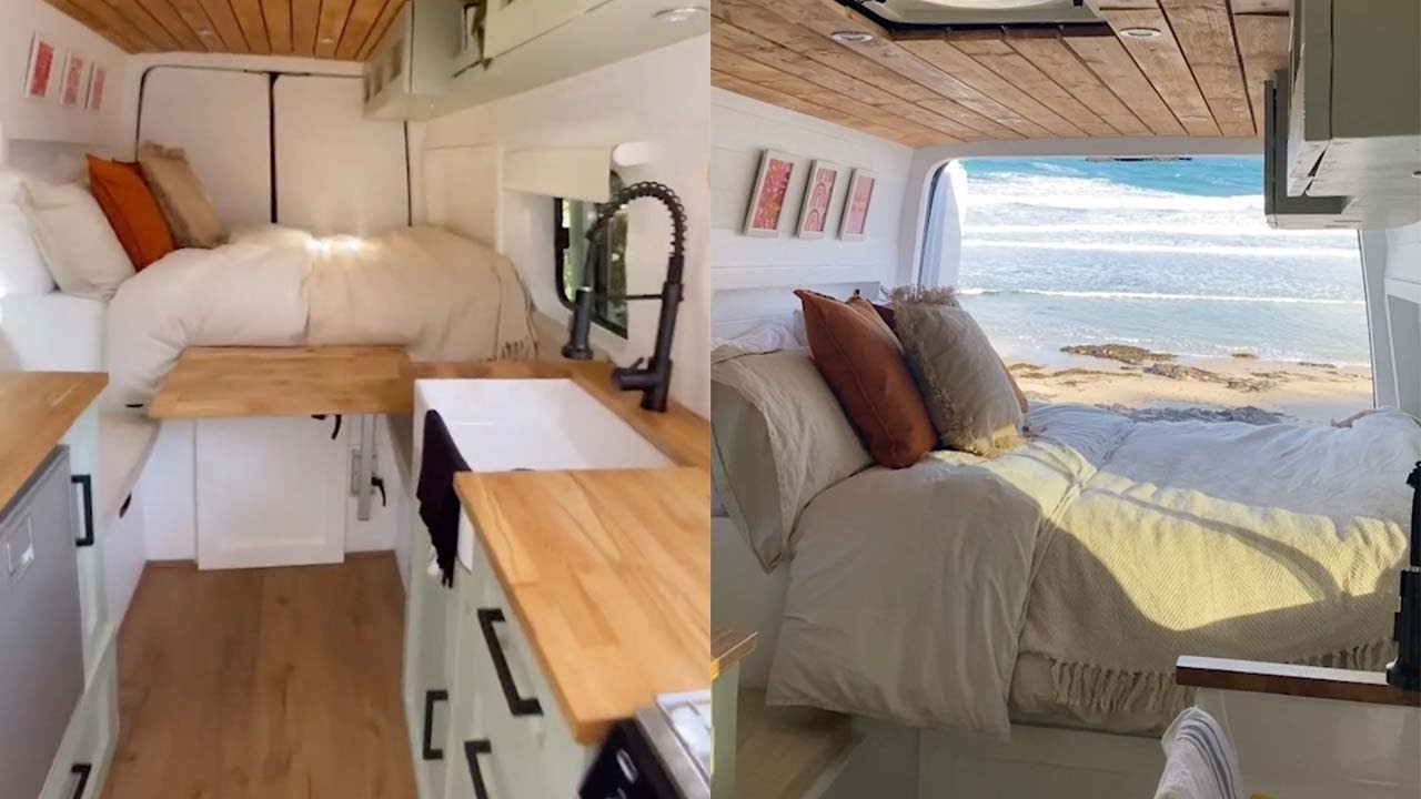 Couple Transform Simple Delivery Van Into Small Home - YouTube