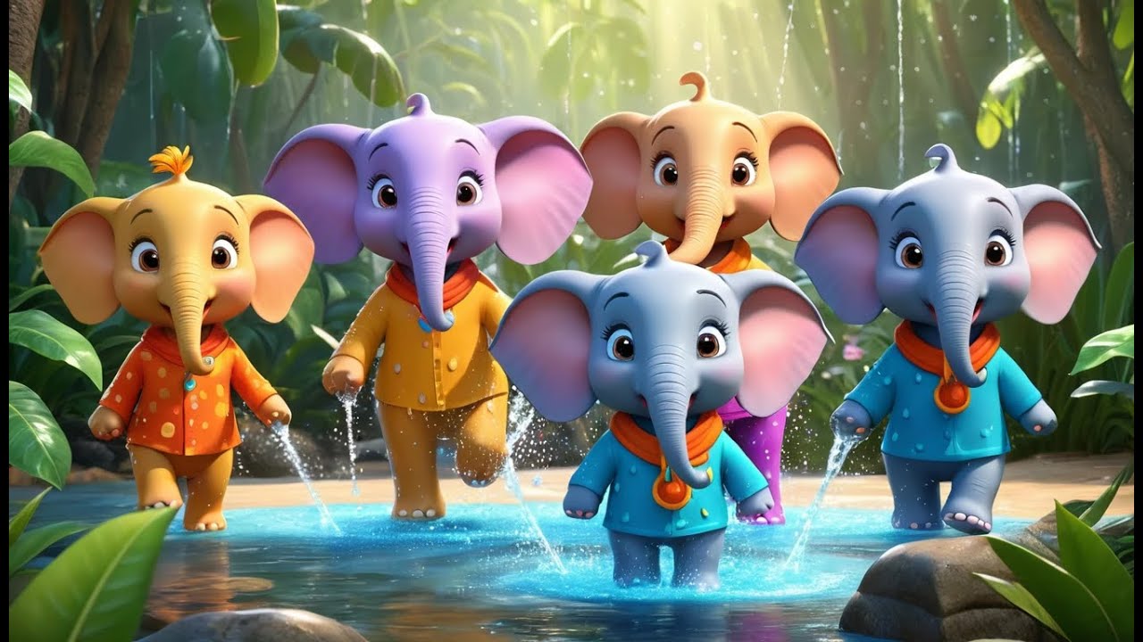 Elephant Bath Song – How Many Splash Together | Fun Counting & Animal ...