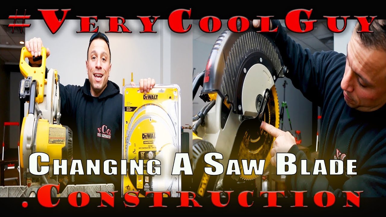 How To Change A Saw Blade - Dewalt DW718 Sliding Compound Miter Saw ...