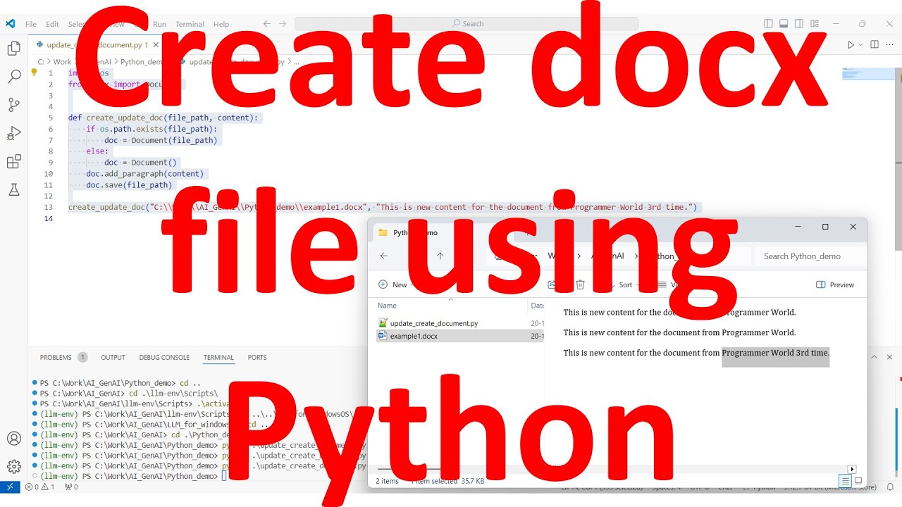 How To Create Or Update Your Docx Document Files Programmatically In Windows Os Using Python 7035
