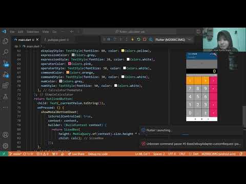 Pembuatan Kalkulator sederhana menggunakan flutter - YouTube