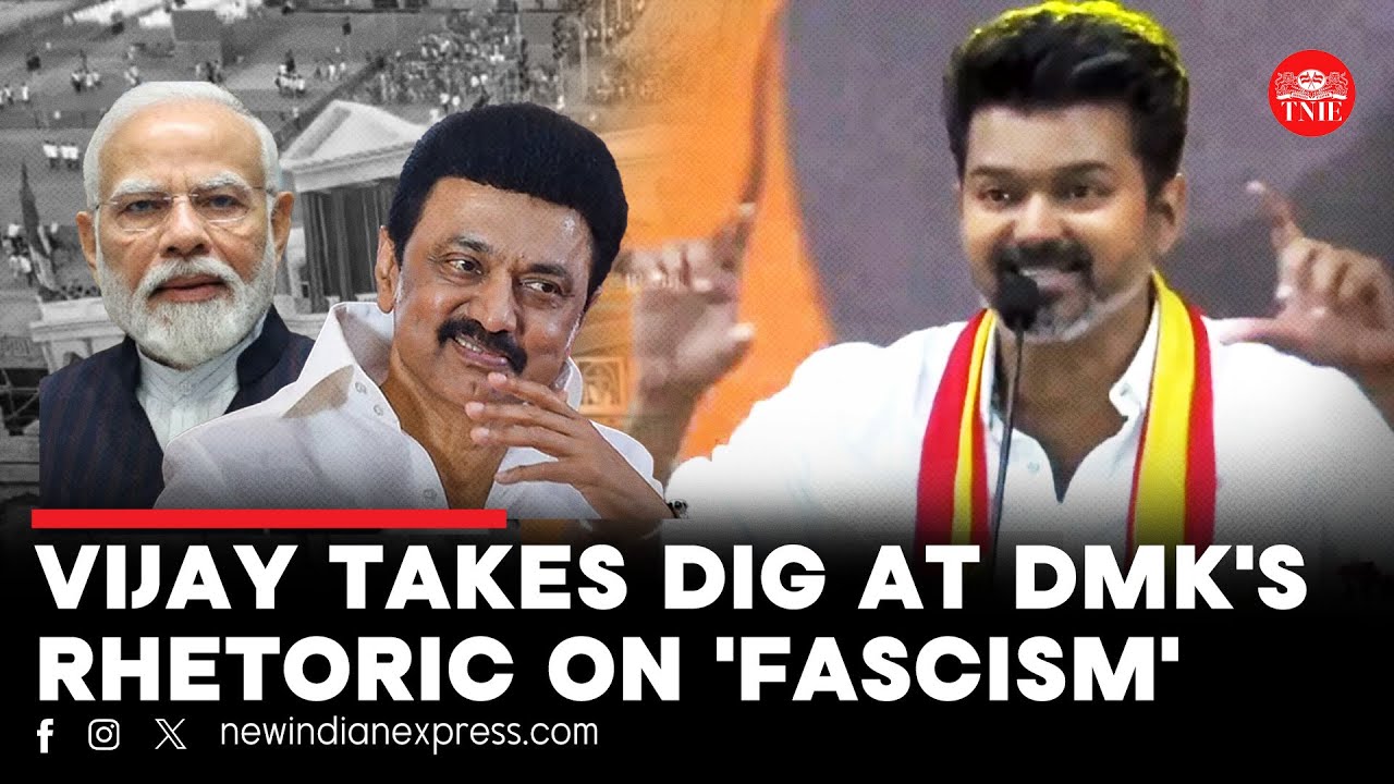 Vijay takes dig at DMK's rhetoric on 'fascism' | TVK Conference ...