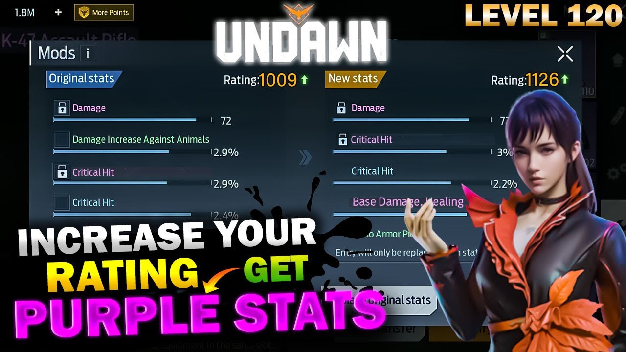 UNDAWN Max Modification Stats Increase Your Rating LvL 120 | How To Get ...