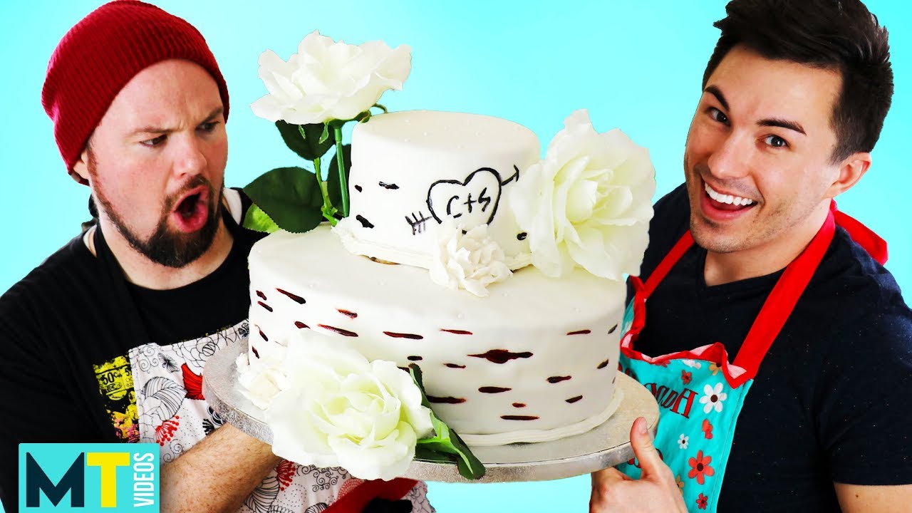 Men Try Decorating a Wedding Cake - YouTube