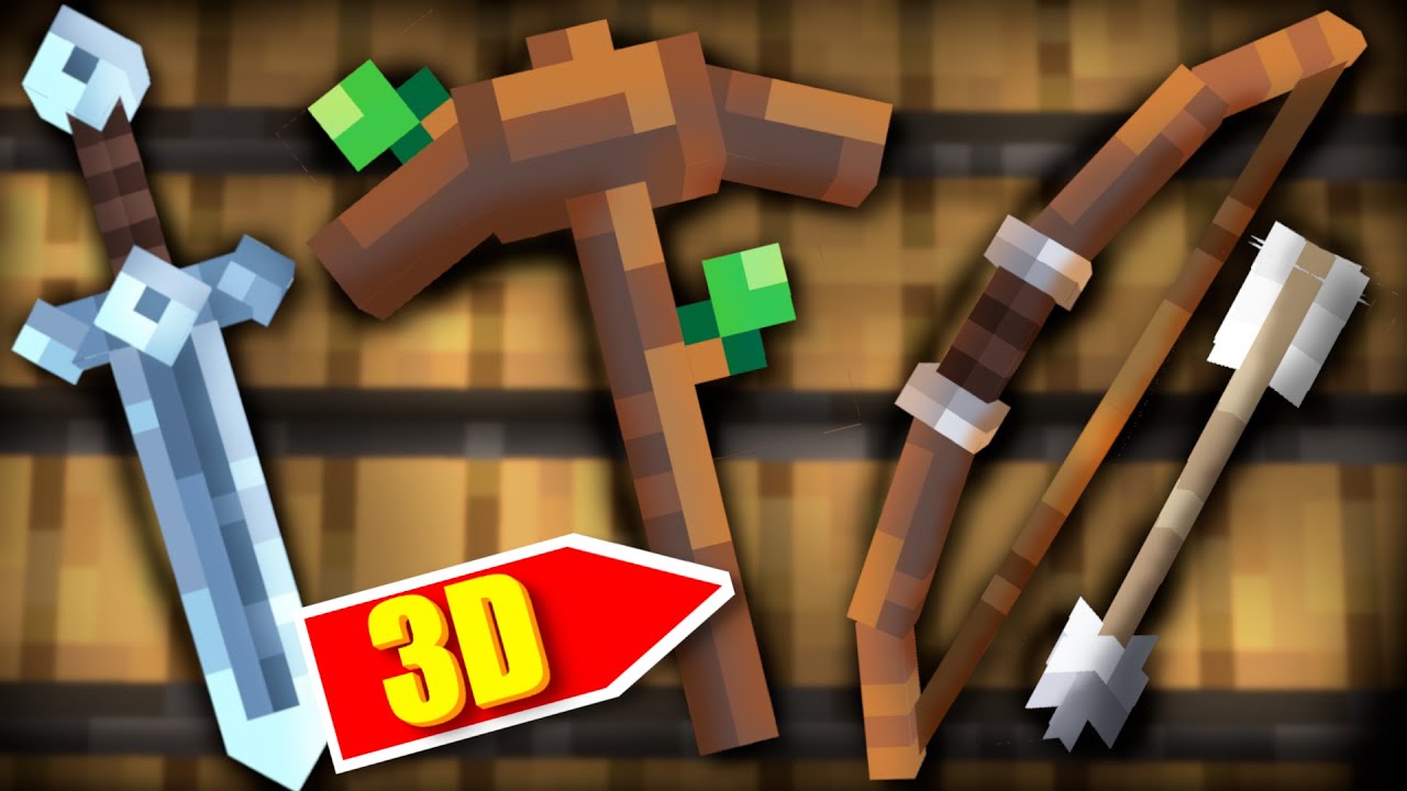 How to get CUSTOM 3D Item and weapon textures in Minecraft Bedrock! (Best 3D texture pack) - YouTube