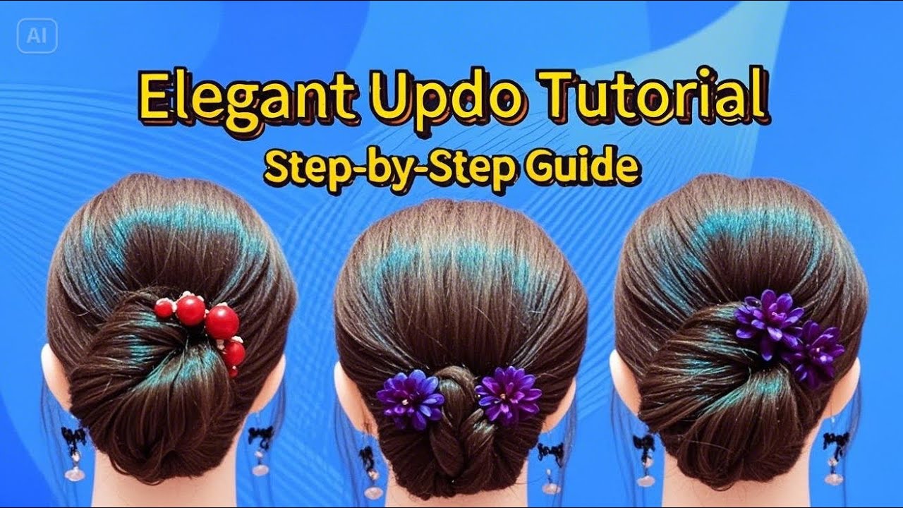 Simple and Beautiful Updo | Step-by-Step Slow Motion Tutorial | Easy ...