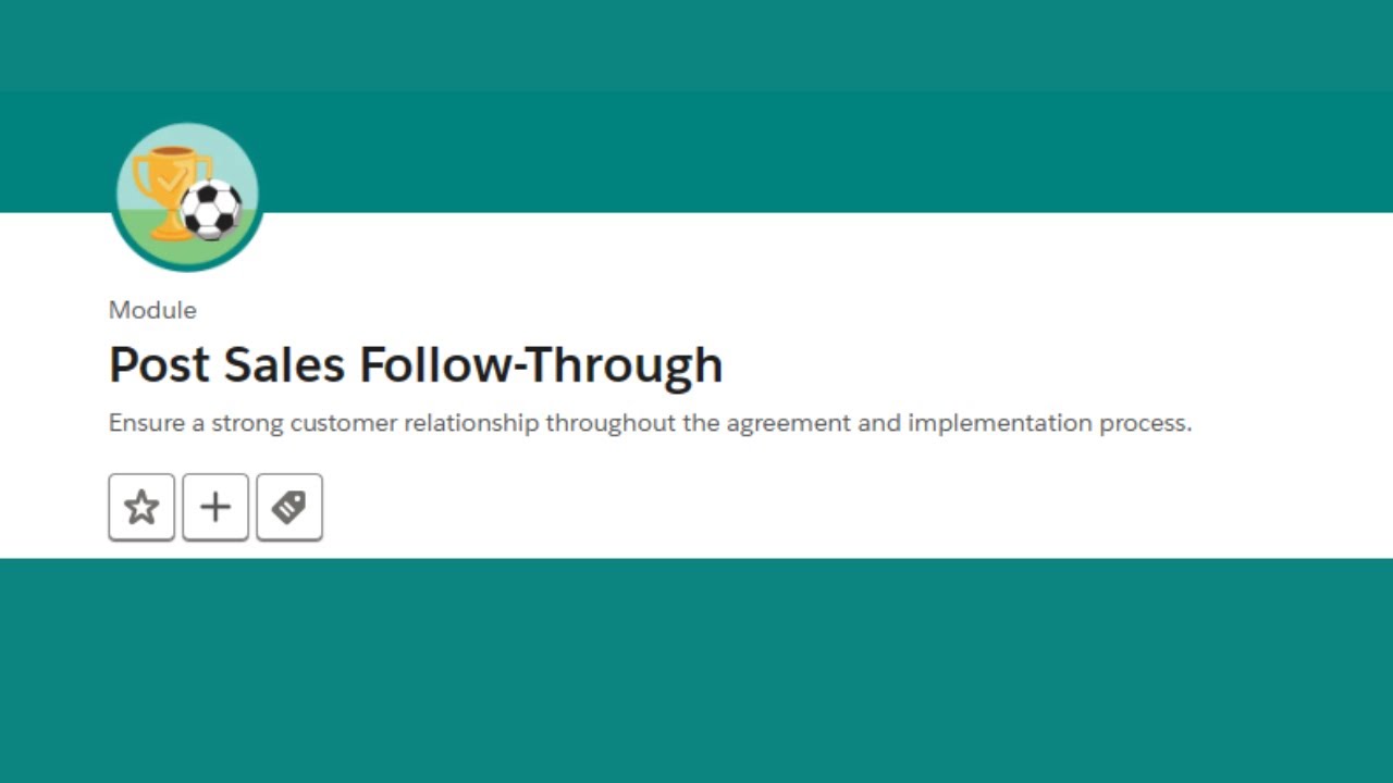 Post Sales Follow Through Trailhead || Salesforce - YouTube