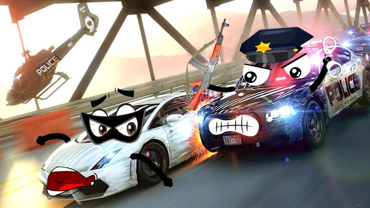 High Speed Police Chase - Spike Strip & Crash | Funny Animated Short ...