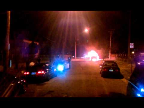 Ram truck on fire at Detroit races - YouTube