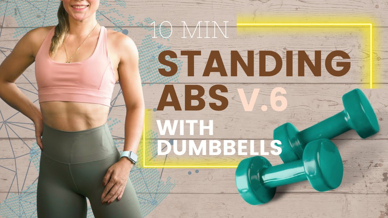 10MIN STANDING ABS WORKOUT WITH DUMBBELL | WEIGHTED STANDING ABS AT ...