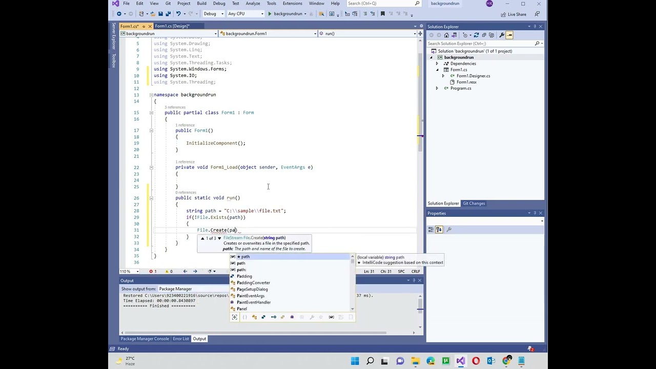 how to run the application in background in c# using thread - YouTube