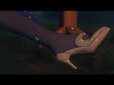 Anime Giantess in city Two large legs