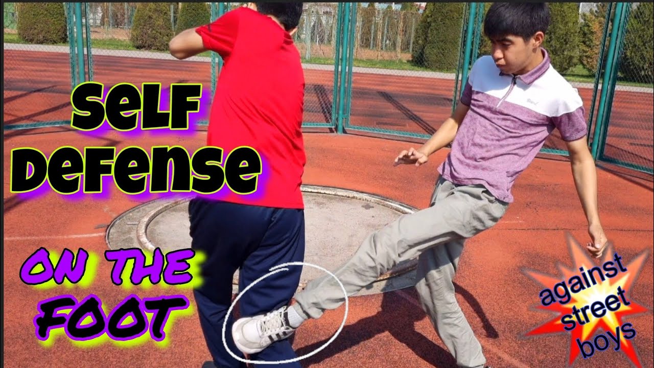 SELF DEFENSE TECHNIQUES ON "THE FOOT" | Against street boys - YouTube