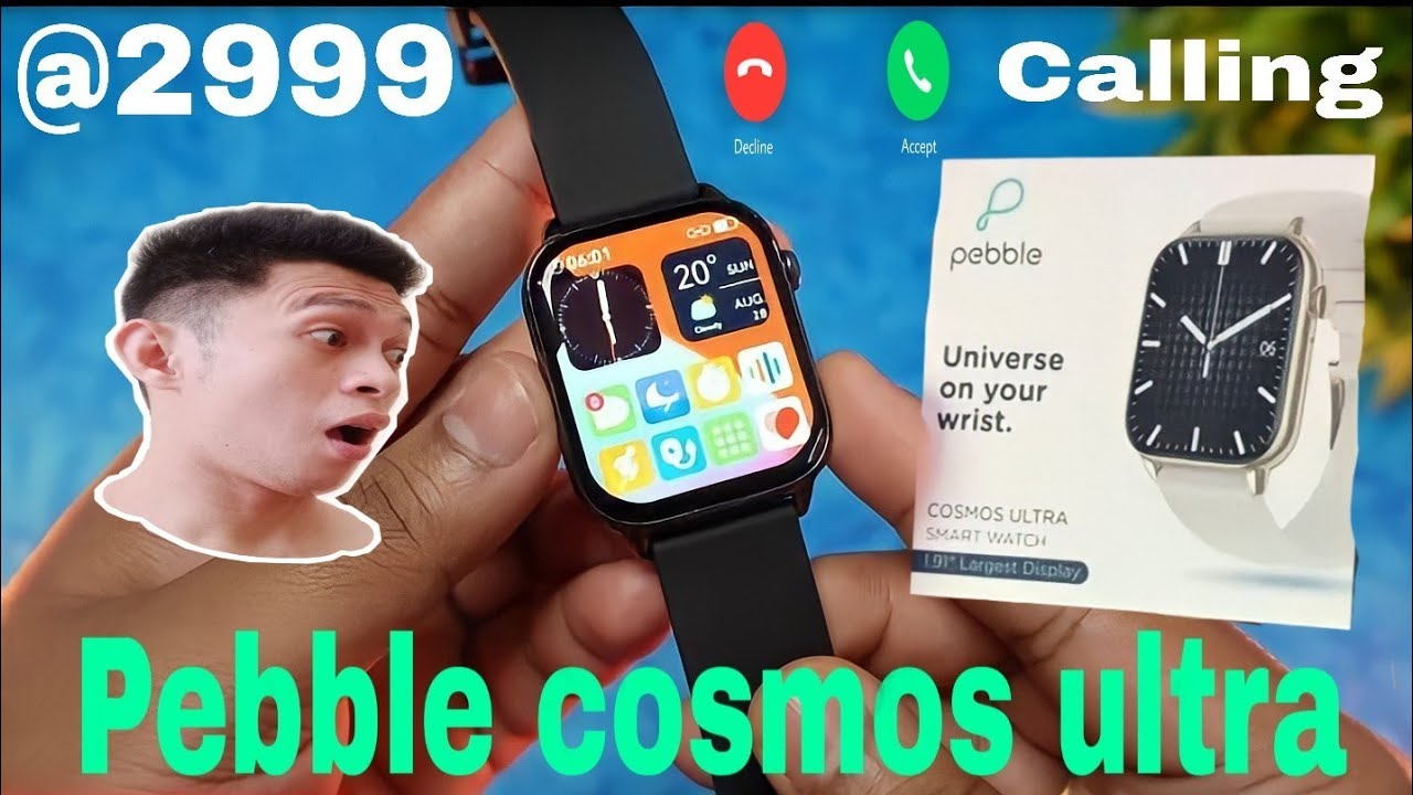 Pebble Cosmos Ultra smartwatch best calling smart watch edge to edge ...
