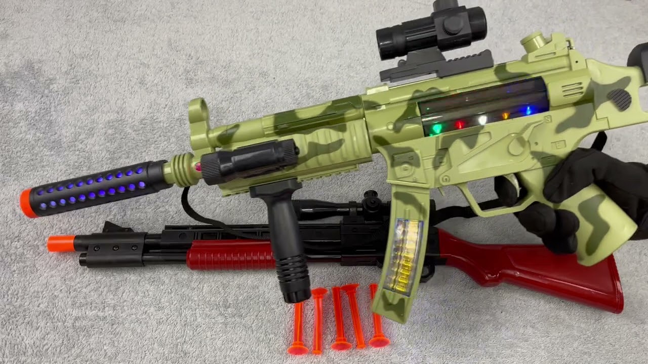 Awesome Toy Guns Pump Action Shotgun Machine Gun - YouTube