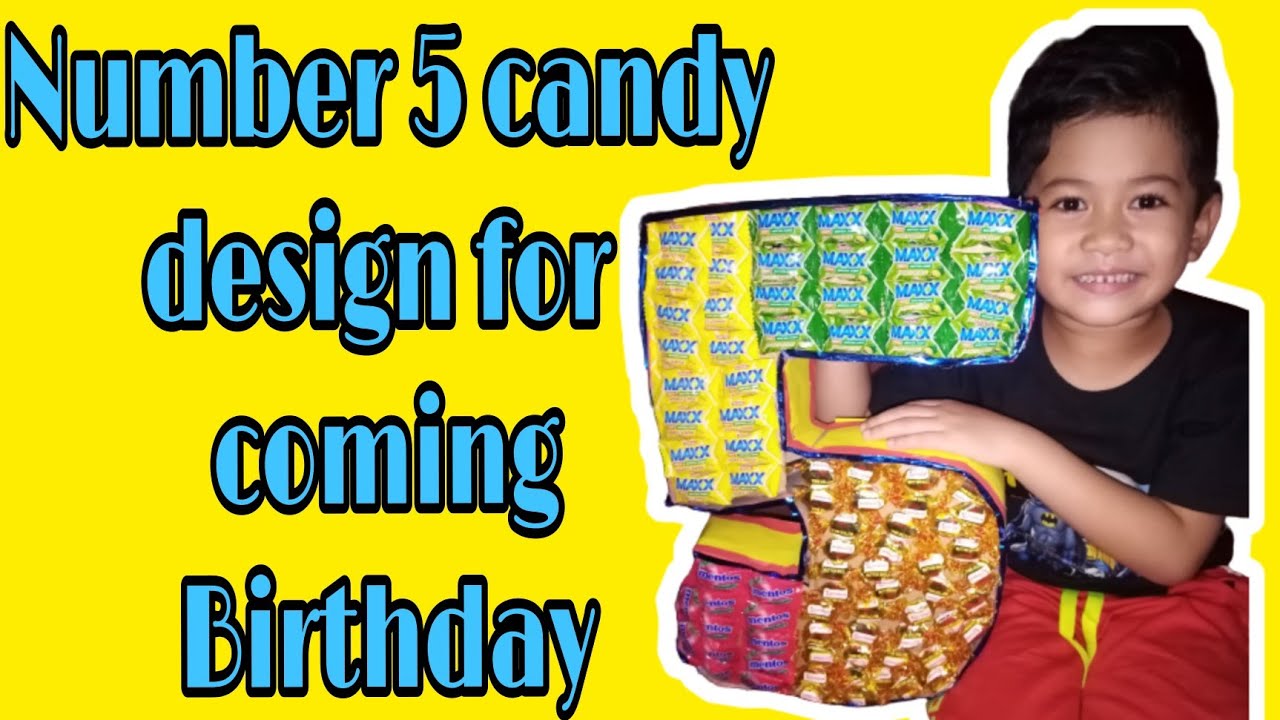 Diy number 5th candy design - YouTube