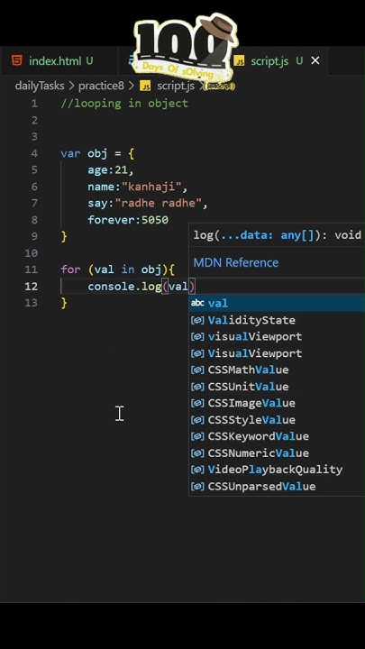 Exploring JavaScript Object Looping: for...in, Object.keys(), and More | day 19 ... radhe radhe ...
