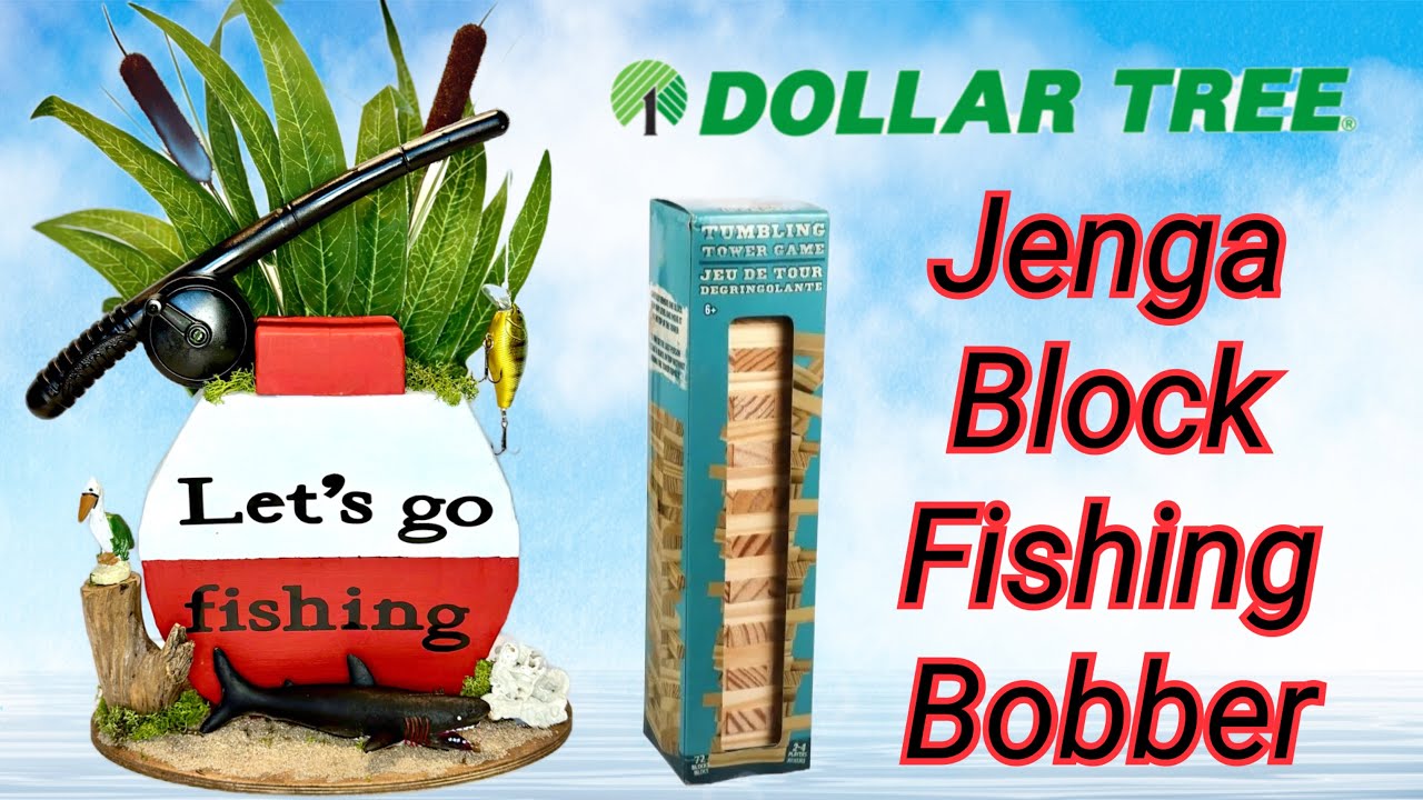 Dollar Tree 🌳 Jenga Block Fishing Bobber - YouTube