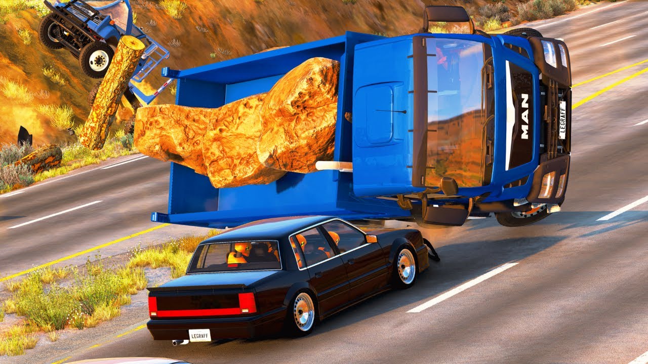 Dangerous Objects, Dangerous Driving and Car Crashes #1 - BeamNG Drive ...