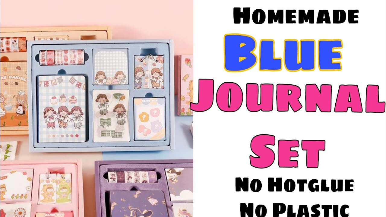 DIY Journal Set / DIY Blue Journal / How to make Homemade Journal Set ...