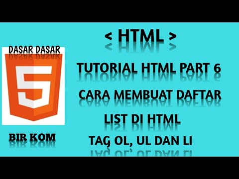 tutorial HTML dasar part 6 : cara membuat daftar list di HTML tag ol ...