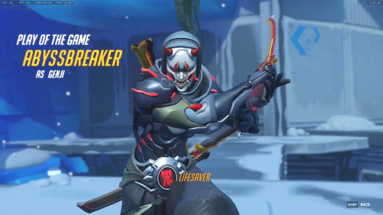 Genji Oni Skin POTG (w/ golden weapon) - YouTube