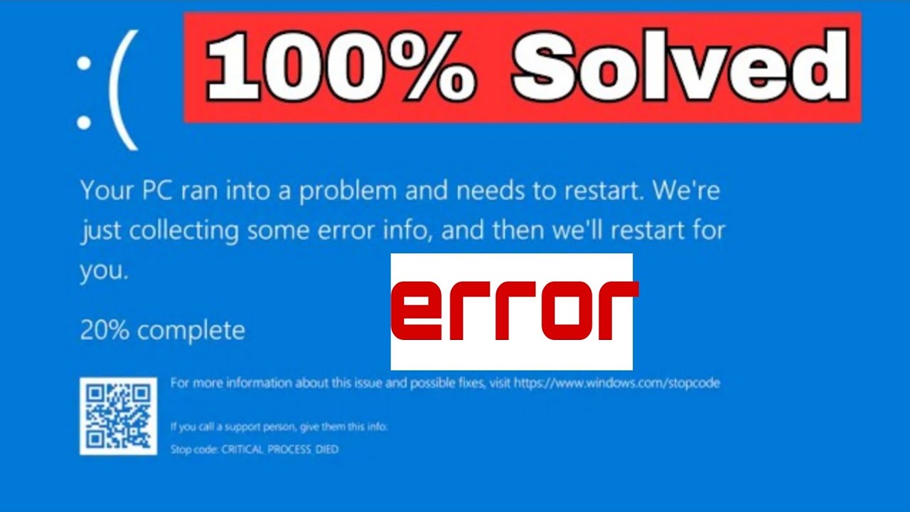 Your device ran into a problem and needs to restart - Windows 10/11/8 ...