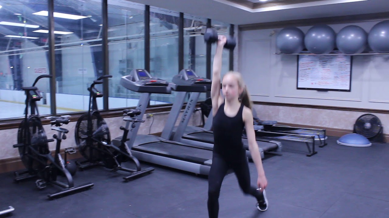 Dumbbell Split Snatch with Overhead Walking Lunge - YouTube