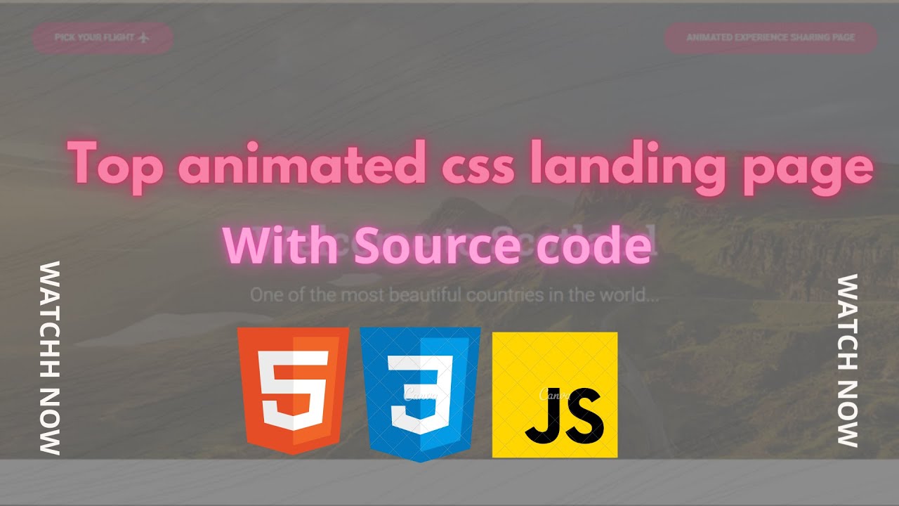 Top animated css landing page | HTML CSS And JS | @ProgramminG With ...