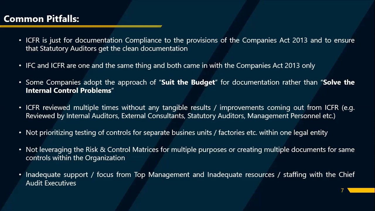 How to set-up Internal Financial Controls / Internal Controls Over ...