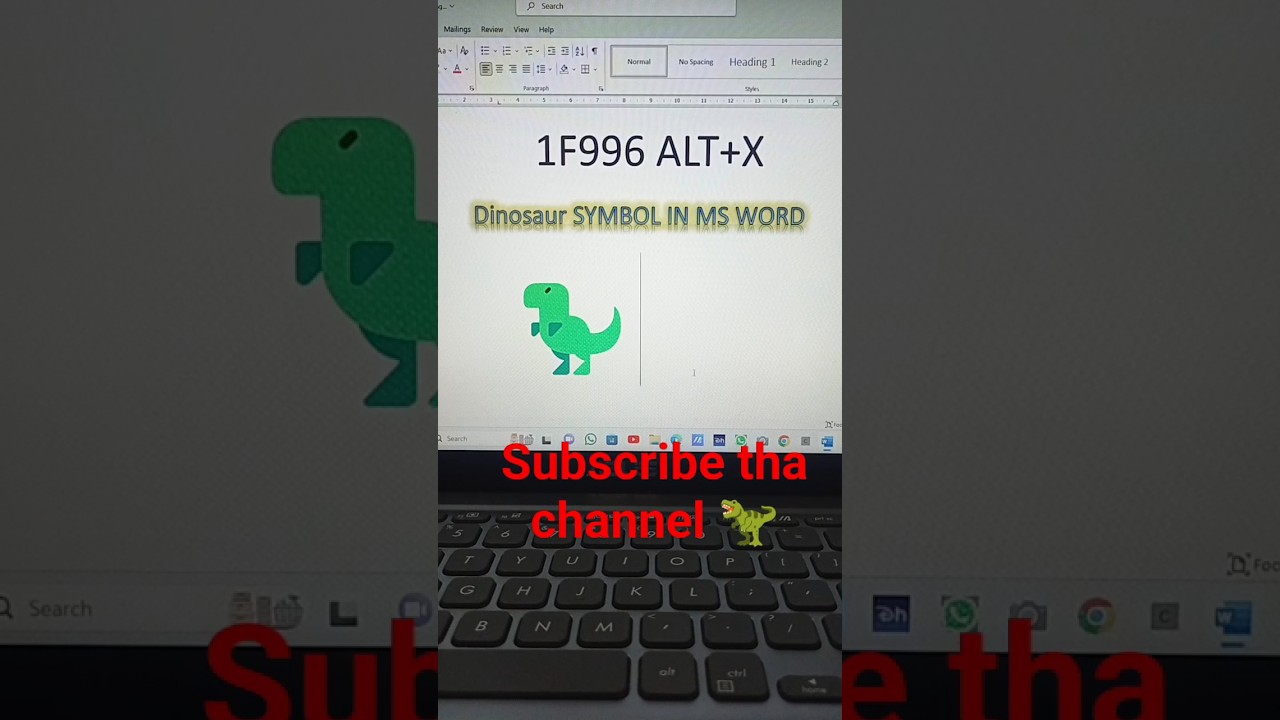 Dinosaur symbol in MS Word ll #ms #excel #shortcutkeys #msword #shorts ...