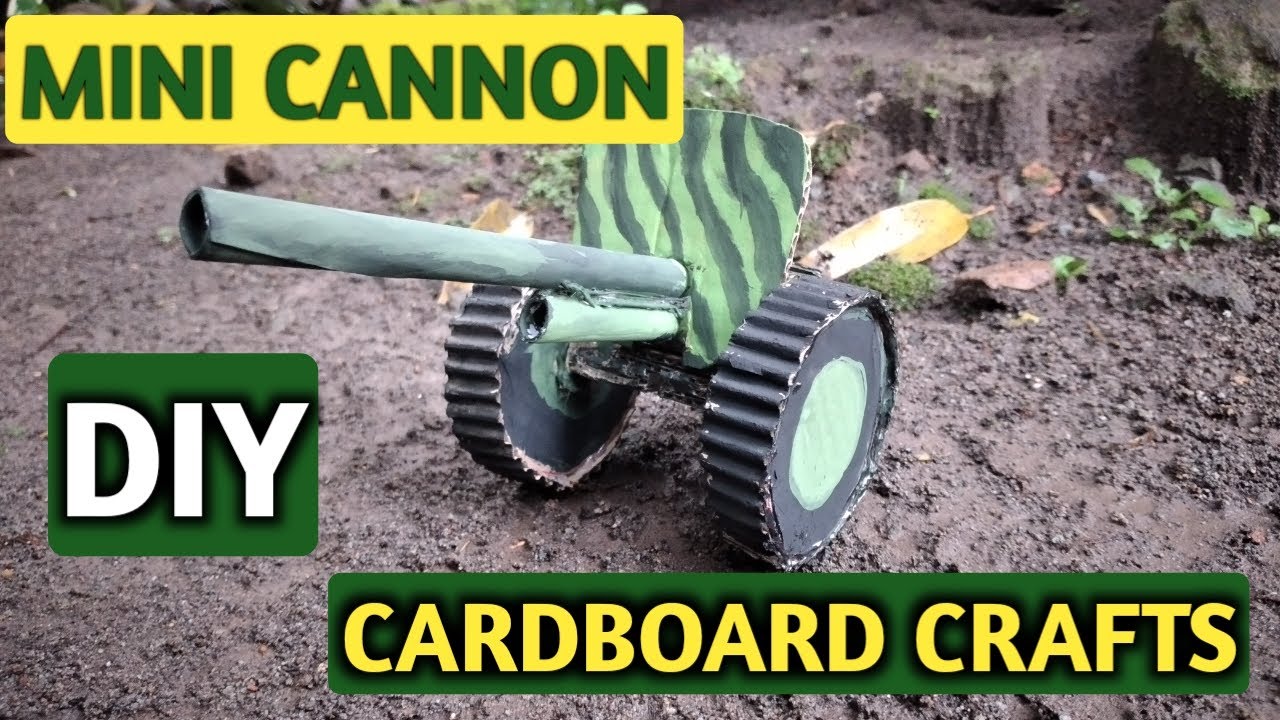 how to make a mini cannon out of cardboard - YouTube