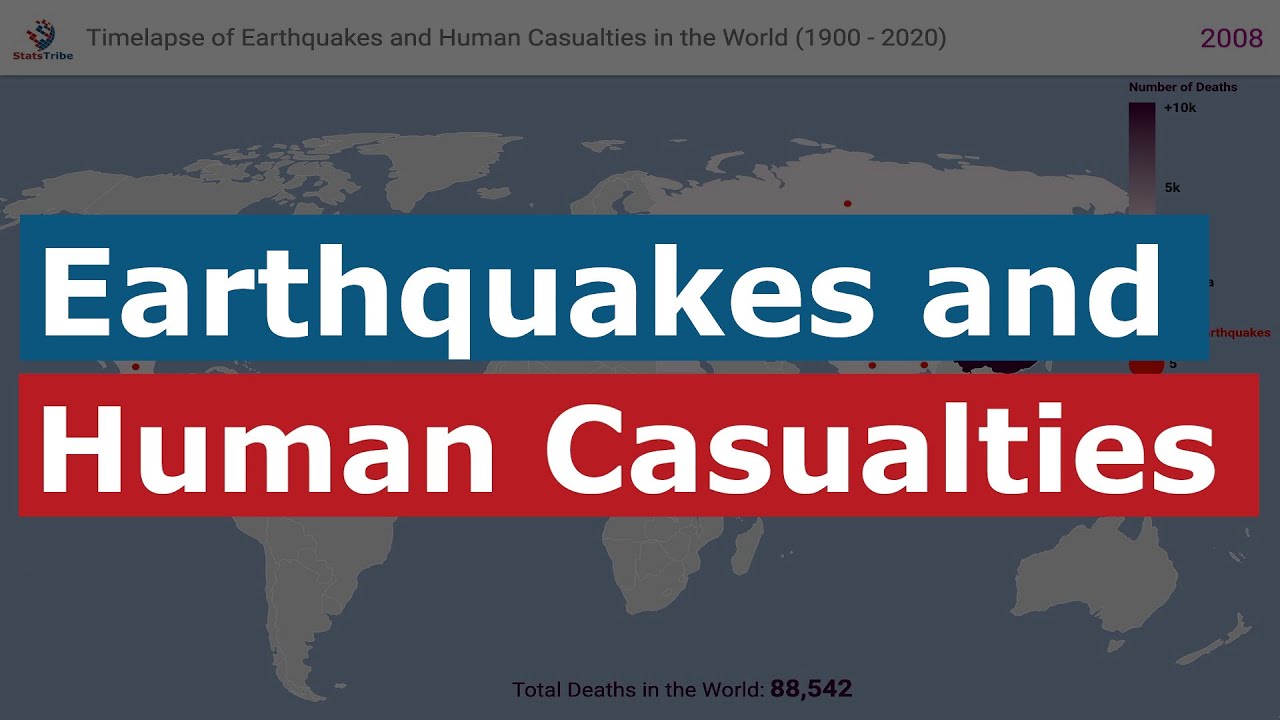 Timelapse of Earthquakes and Human Casualties in the World (1900 - 2020 ...