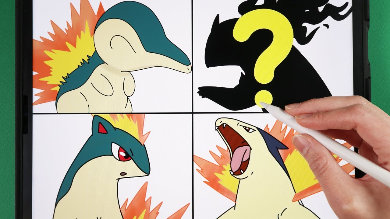 포켓몬 그리기 How To Draw pokemon - Cyndaquil line (Quilava ,Typhlosion ...